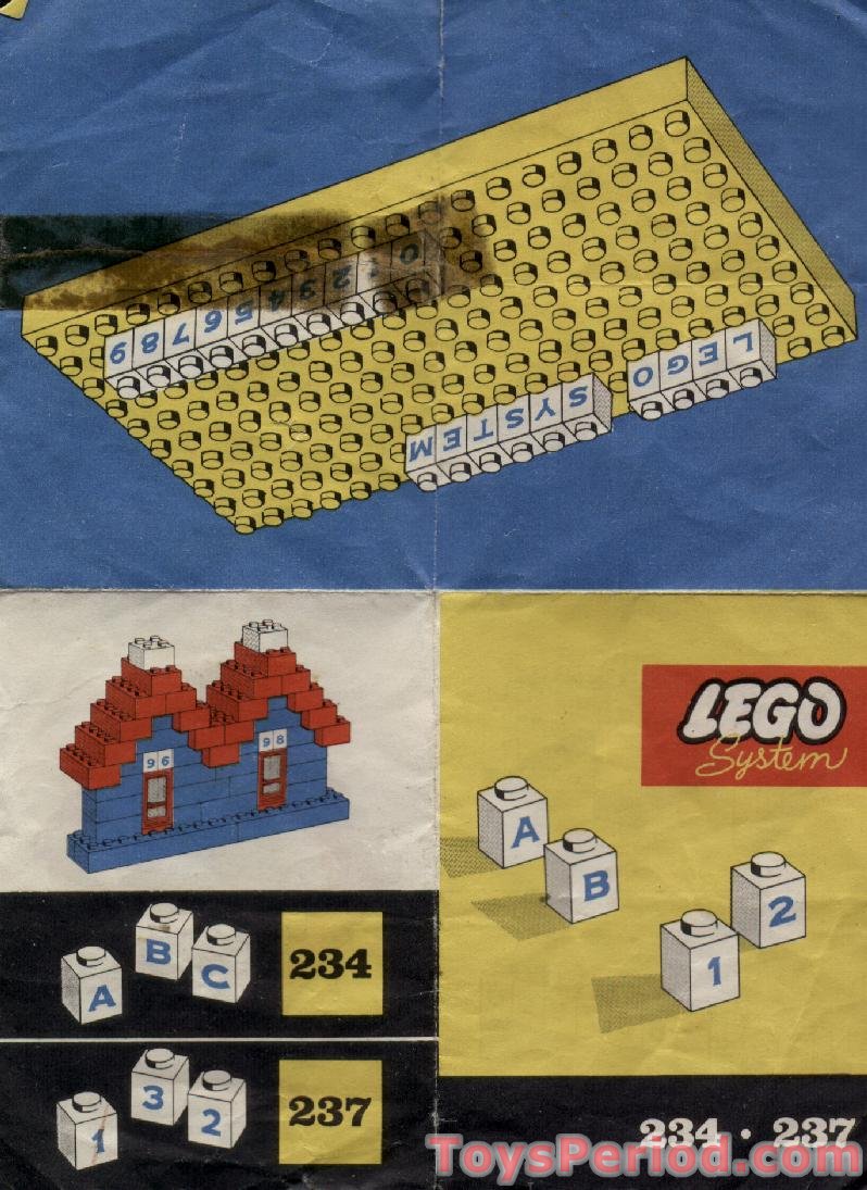 LEGO 237 Number Bricks Instructions and Parts List