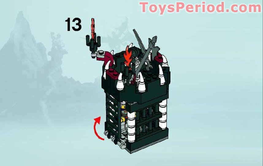 LEGO 7092 Skeletons' Prison Carriage Instructions and Parts List