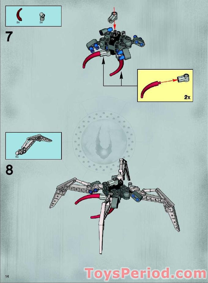 LEGO 8894 Piraka Stronghold Instructions and Parts List