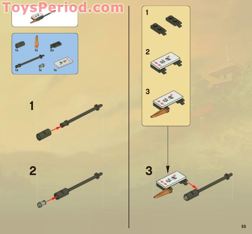 LEGO 2507 Fire Temple Instructions and Parts List