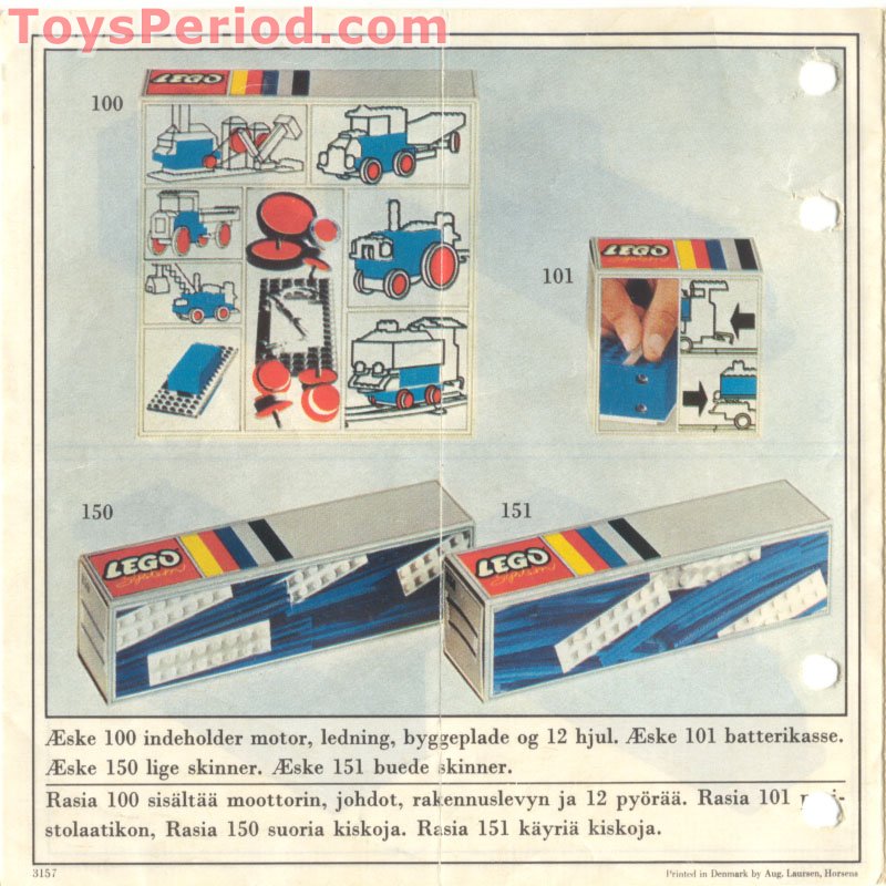 LEGO 114-2 Small Train Set Instructions and Parts List