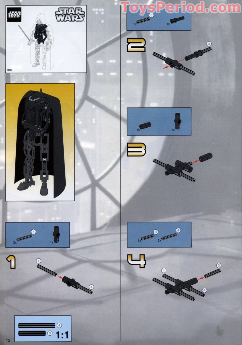 LEGO 8010 Darth Vader Instructions and Parts List
