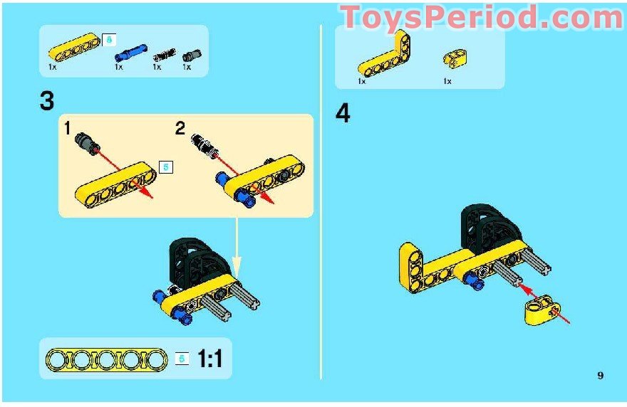 LEGO 8259 Mini Bulldozer Instructions and Parts List