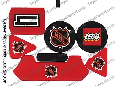 LEGO Sets with Part 3540stk01 Sticker Sheet for Set 3540 - Red NHL Logo ...