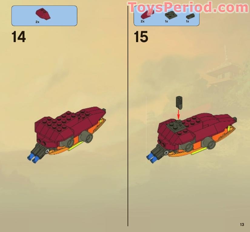 LEGO 2507 Fire Temple Instructions and Parts List