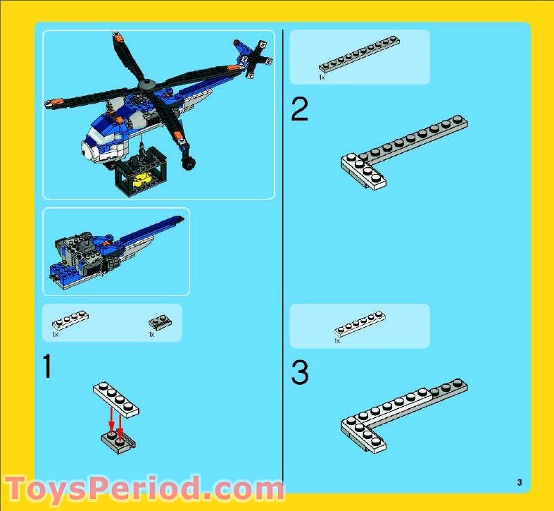 LEGO 4995 Cargo Copter Instructions and Parts List
