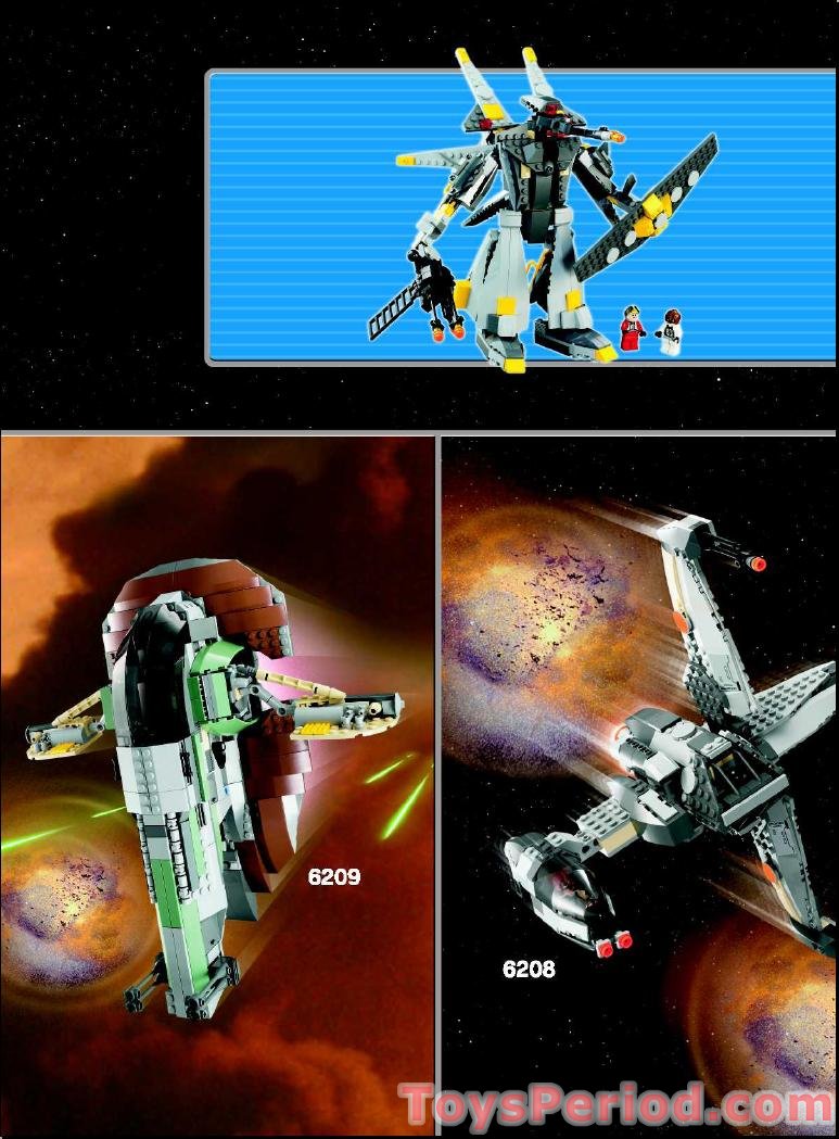LEGO 6208 B-Wing Fighter Instructions and Parts List