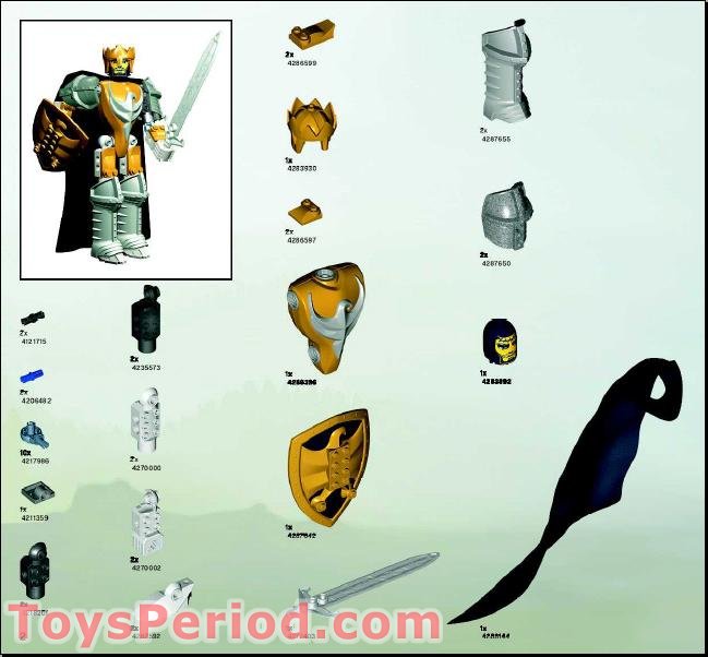 LEGO 8701 King Jayko Instructions and Parts List