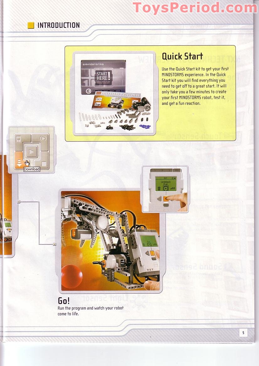 LEGO 8527 LEGO Mindstorms NXT Instructions and Parts List