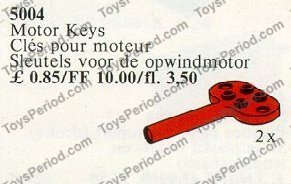 LEGO 5004 Keys for Windup Motor Set Parts List