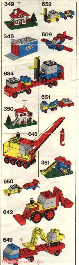 LEGO 650-1 Car with Trailer and Racing Car Instructions and Parts List
