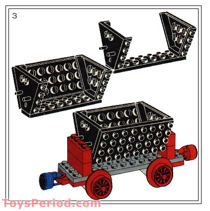 LEGO 722-2 12v Electric Train with 2 Wagons Instructions and Parts List
