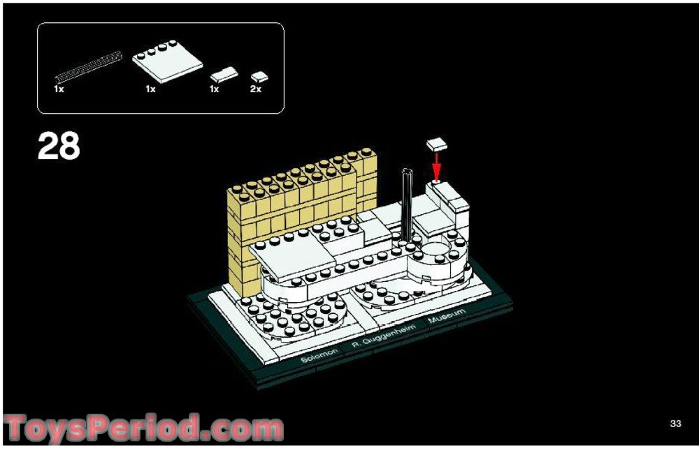 LEGO 21004 Solomon R. Guggenheim Museum Instructions and Parts List