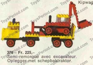 LEGO 376-1 Low-Loader with Excavator Instructions and Parts List