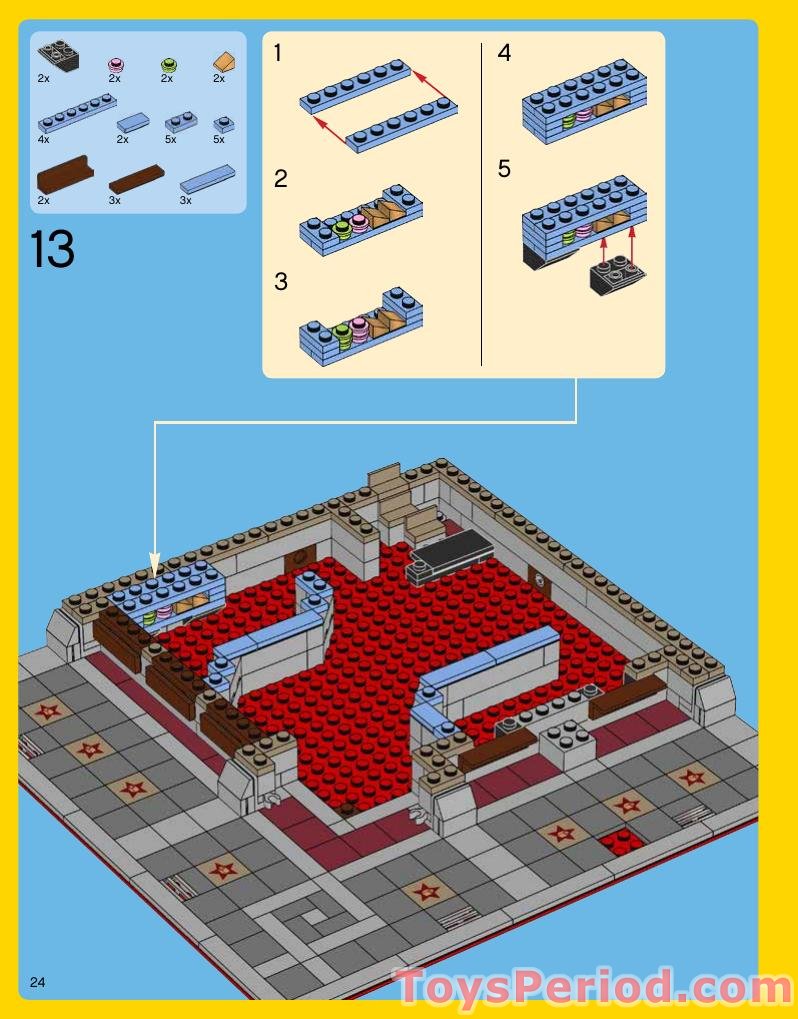 LEGO 10232 Palace Cinema Instructions and Parts List
