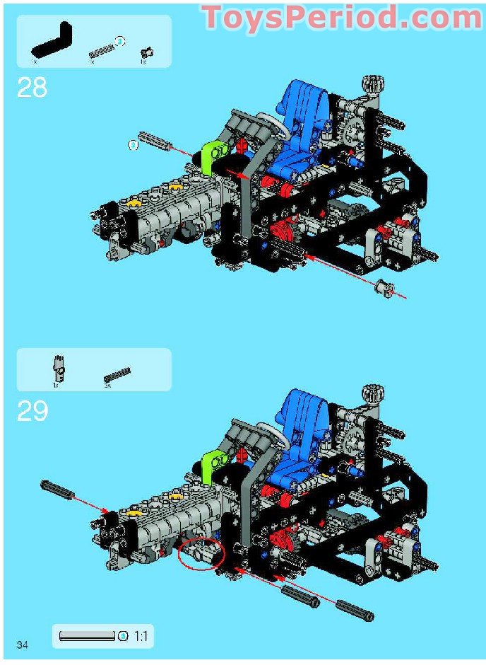LEGO 8284-1 Dune Buggy or Tractor Instructions and Parts List