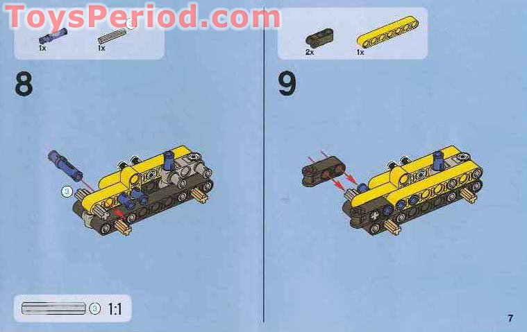 LEGO 8290 Mini Forklift Instructions and Parts List