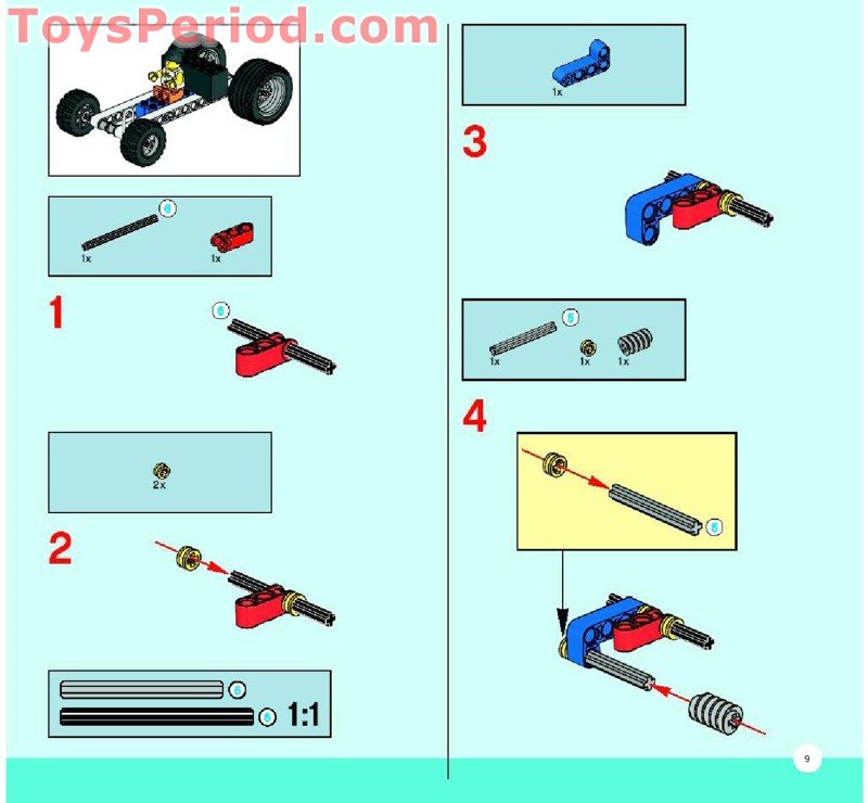 LEGO 9686-1 Simple and Motorized Mechanisms Base Set Instructions and Parts List