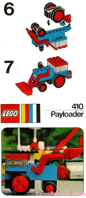 LEGO 410 Payloader Instructions and Parts List