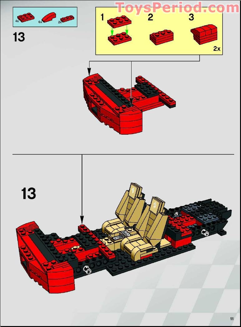 LEGO 8671 Ferrari 430 Spider 1:17 Instructions and Parts List