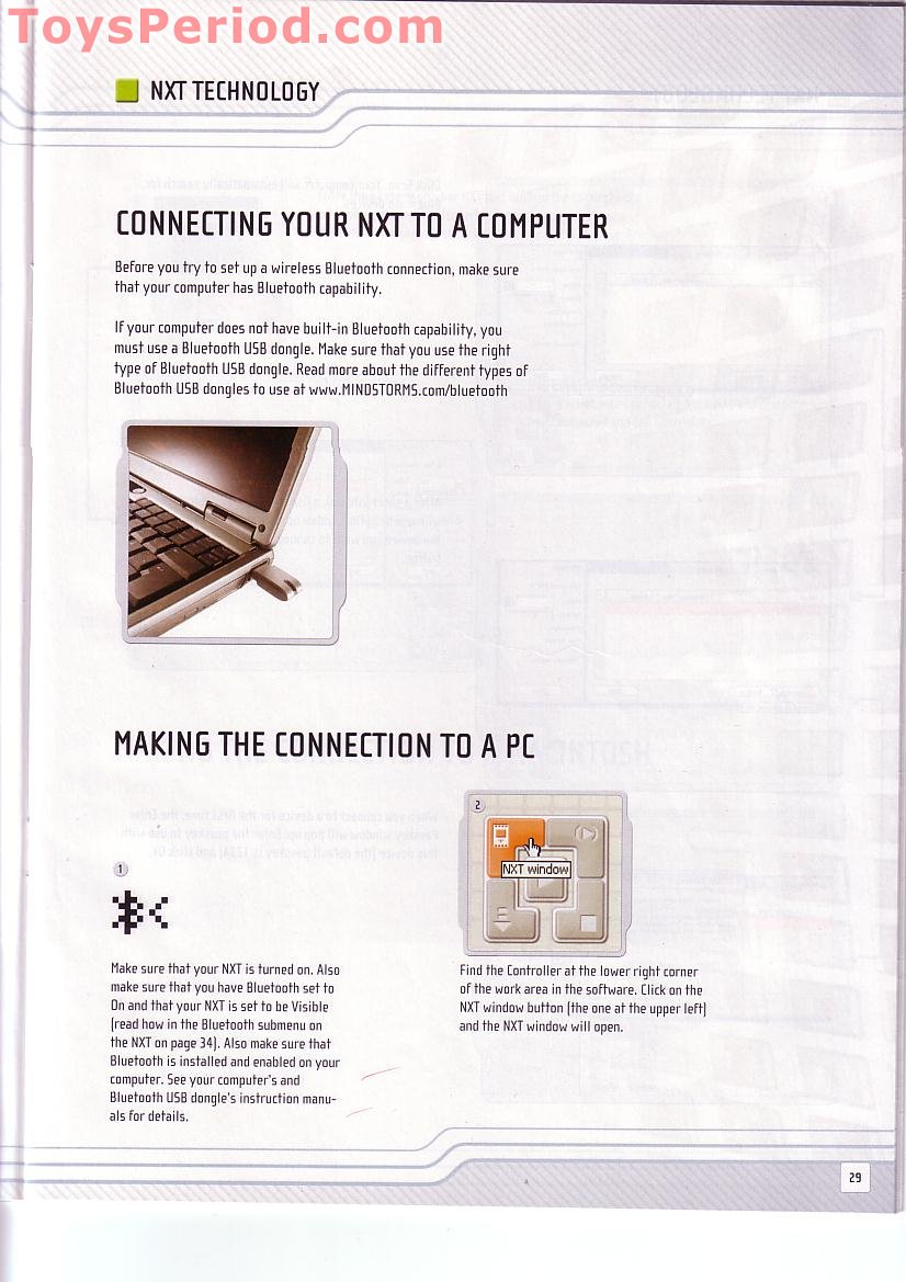 LEGO 8527 LEGO Mindstorms NXT Instructions and Parts List