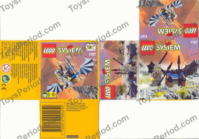 LEGO 1187 Gray Ninja Glider Instructions and Parts List