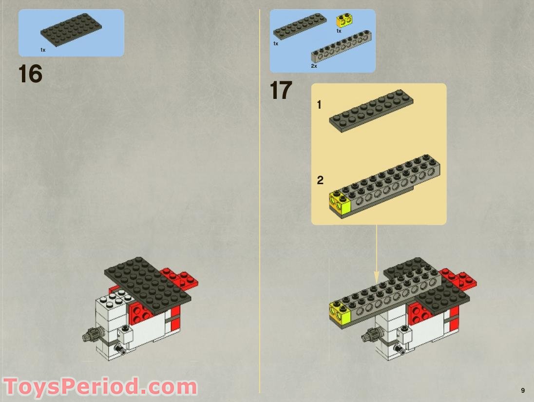 LEGO 7931 T-6 Jedi Shuttle Instructions and Parts List