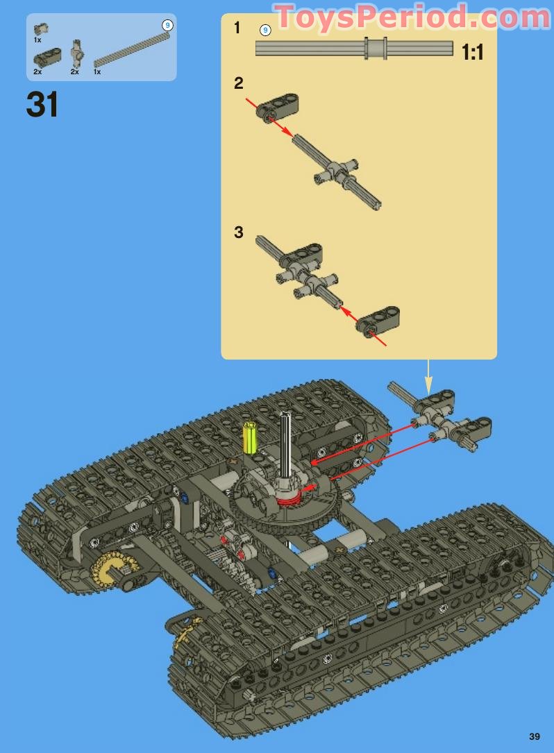 LEGO 8043 Motorized Excavator Instructions and Parts List