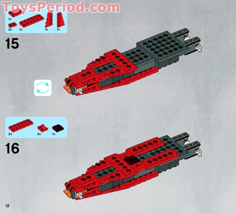 LEGO 9497 Republic Striker-class Starfighter Instructions and Parts List