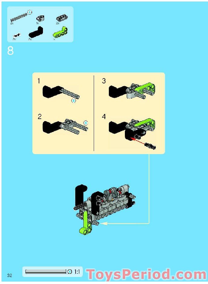 LEGO 8284-1 Dune Buggy or Tractor Instructions and Parts List