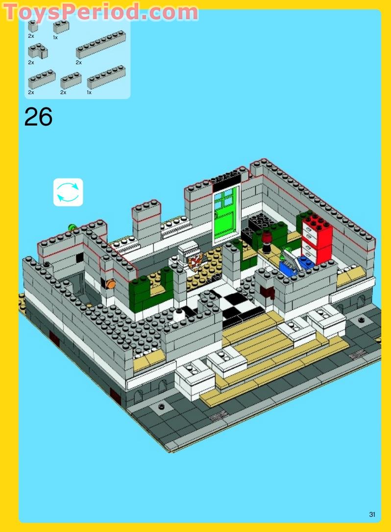 LEGO 10224 Town Hall Instructions and Parts List
