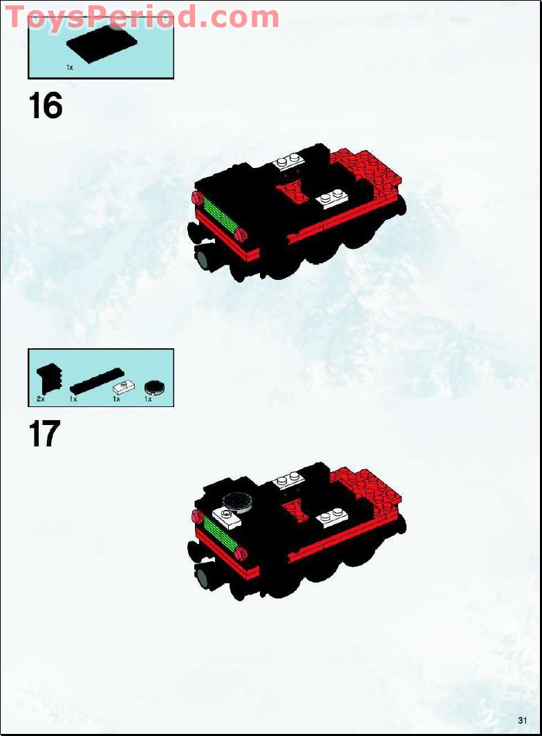 LEGO 10173 Holiday Train Instructions and Parts List