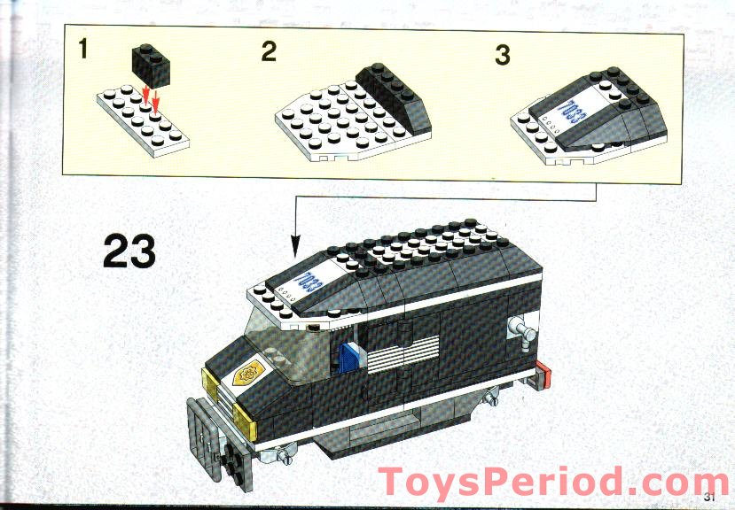 LEGO 7033 Armored Car Action Instructions and Parts List