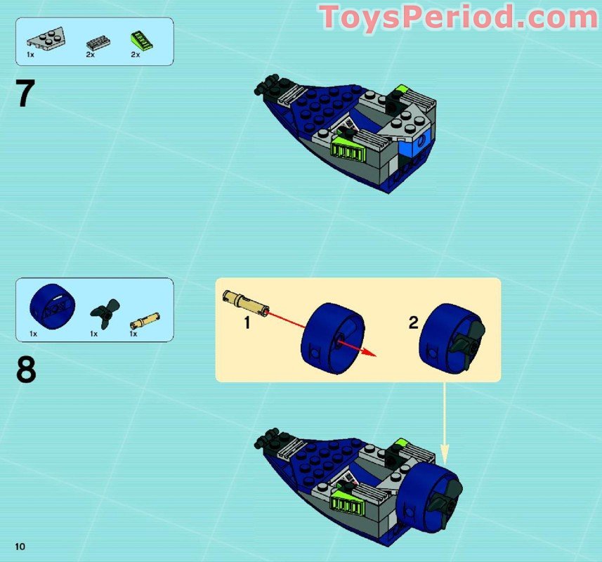 LEGO 8633 Mission 4: Speedboat Rescue Instructions and Parts List