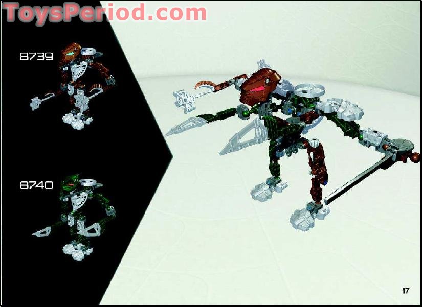 LEGO 8739 Toa Hordika Onewa Instructions and Parts List