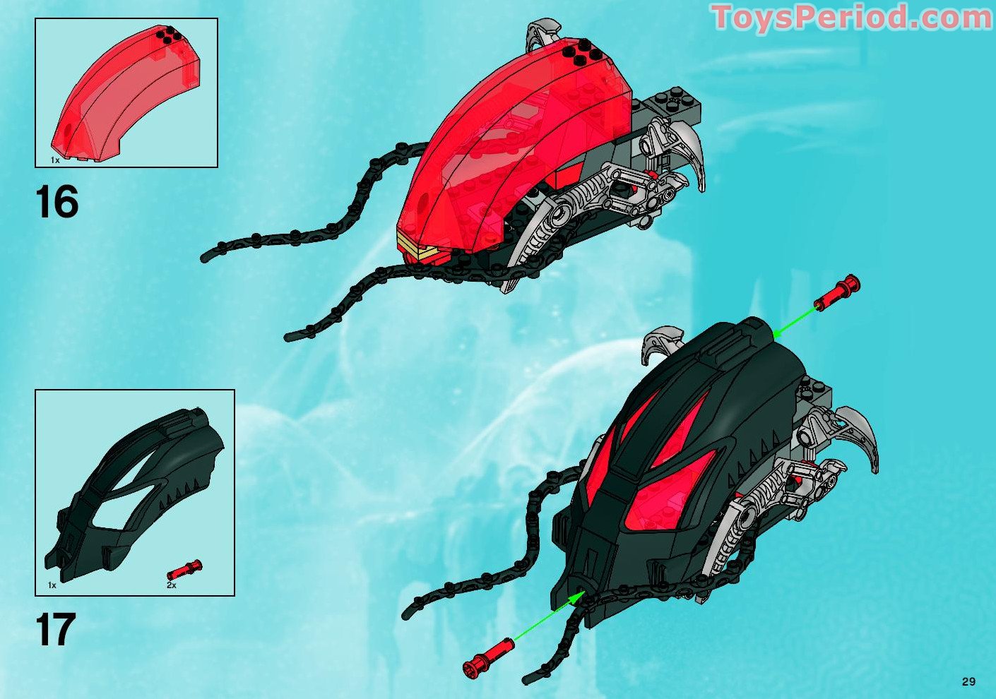 LEGO 8927 Toa Terrain Crawler Instructions and Parts List