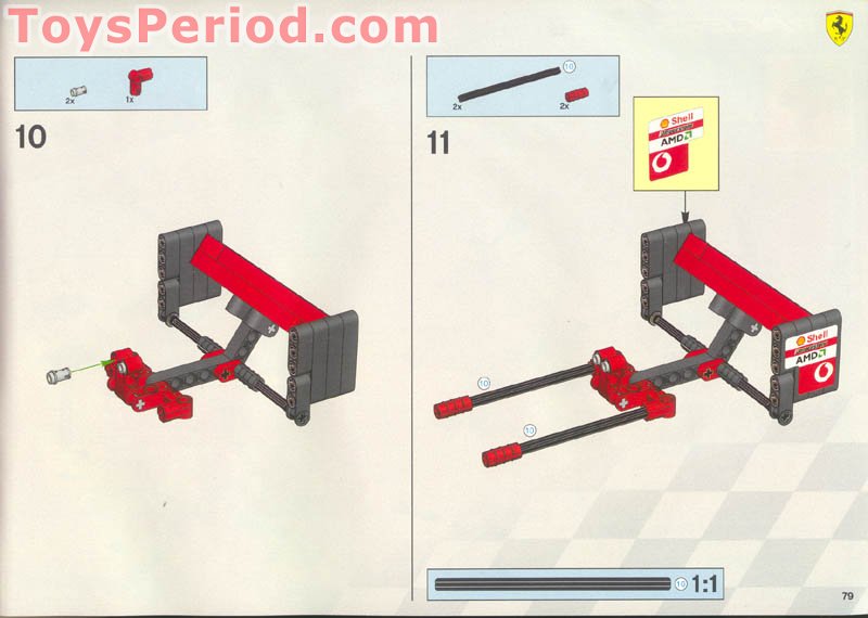LEGO 8386 Ferrari F1 Racer 1:10 Instructions and Parts List