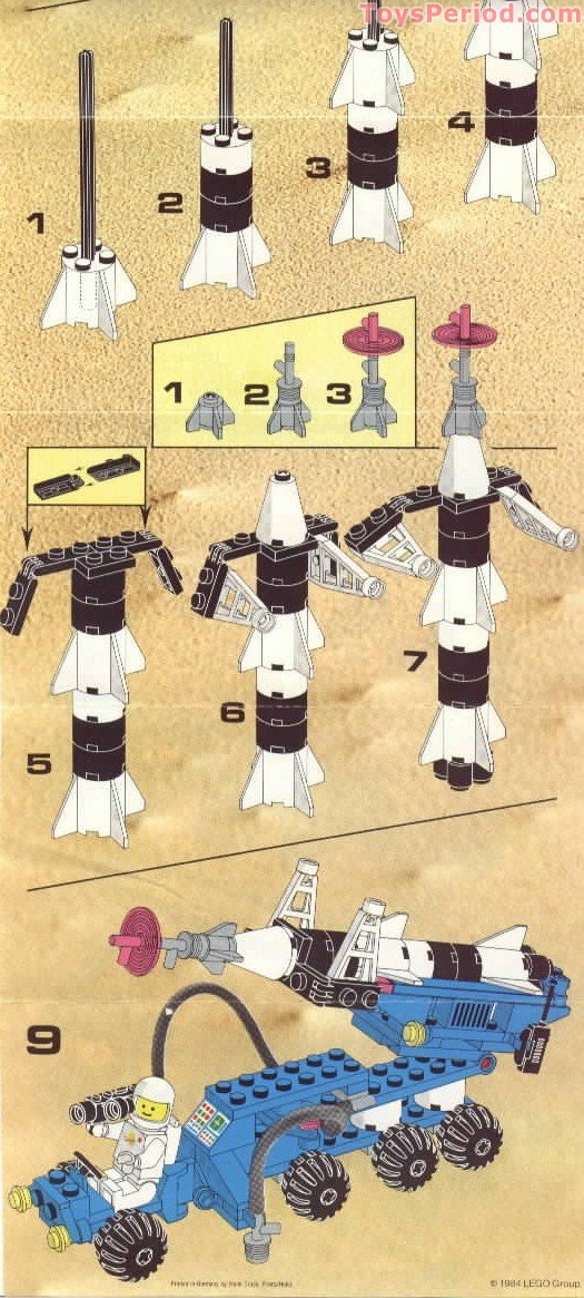LEGO 6881 Lunar Rocket Launcher Instructions and Parts List