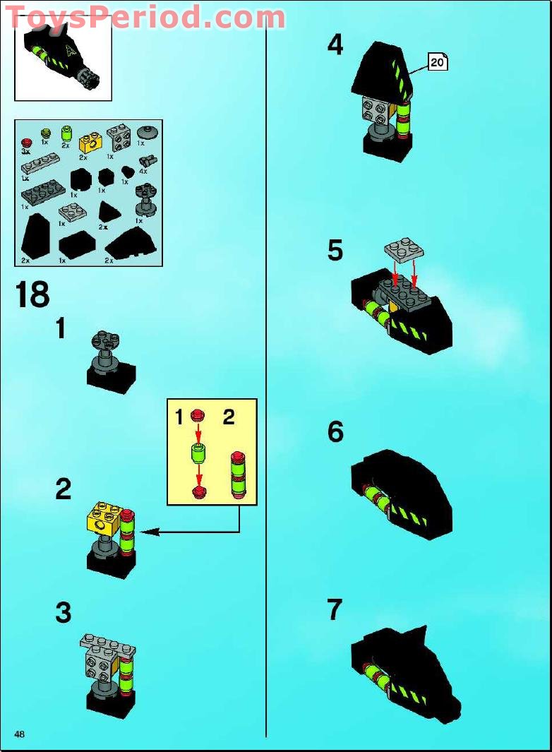 LEGO 7709 Sentai Fortress Instructions and Parts List