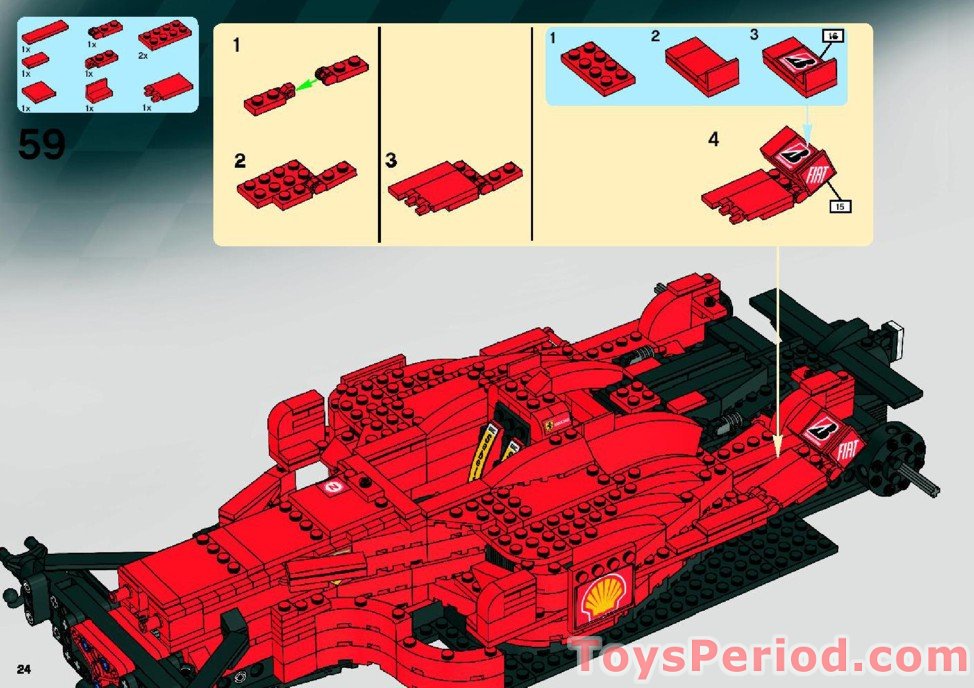 LEGO 8157 Ferrari F1 1:9 Instructions and Parts List