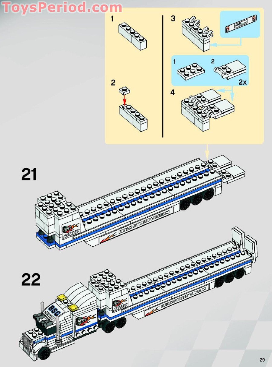 LEGO 8154 Brick Street Customs Instructions and Parts List