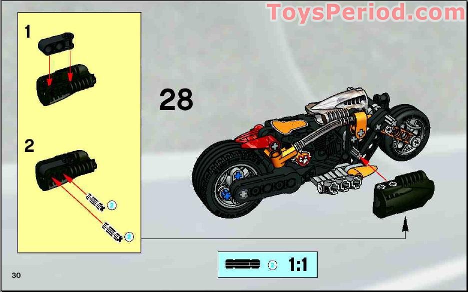 LEGO 8355 H.O.T. Blaster Bike Instructions and Parts List