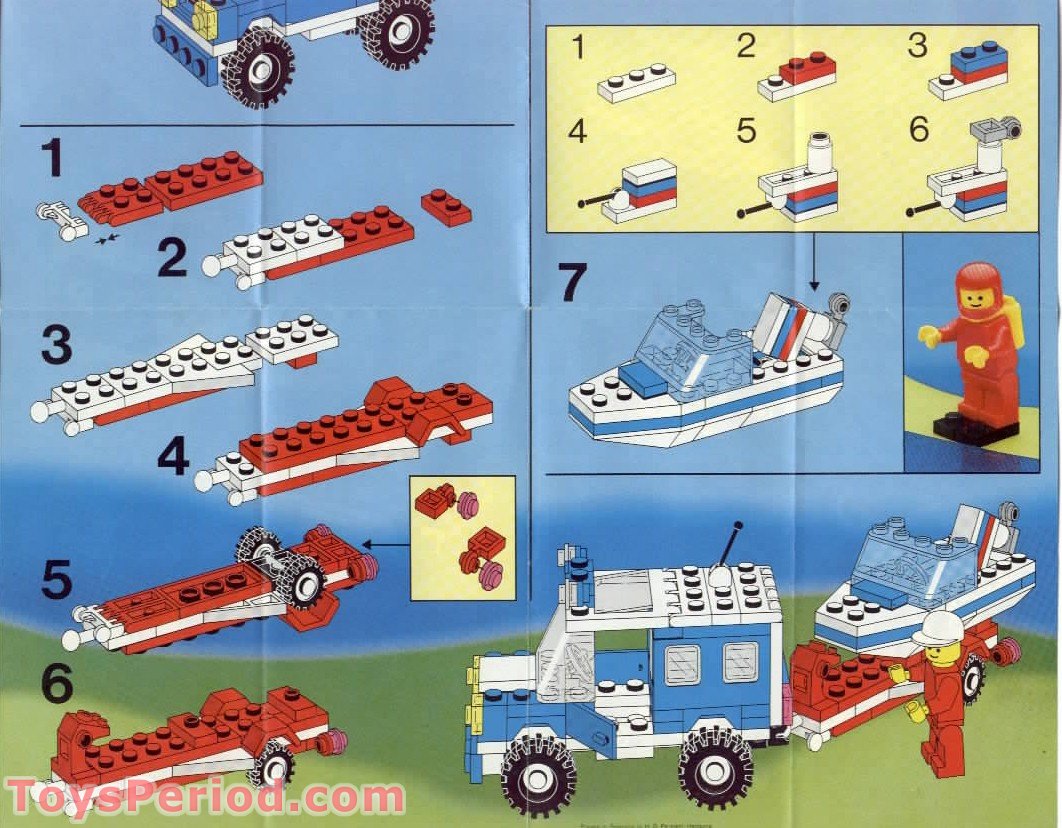 LEGO 6698 RV with Speedboat Instructions and Parts List