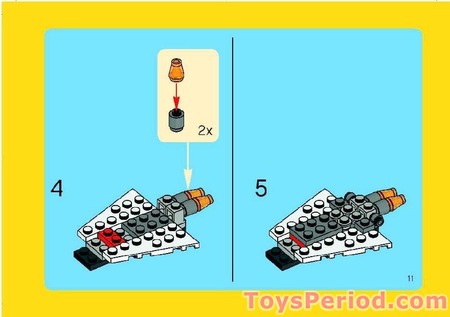 LEGO 6741 Mini Jet Instructions and Parts List