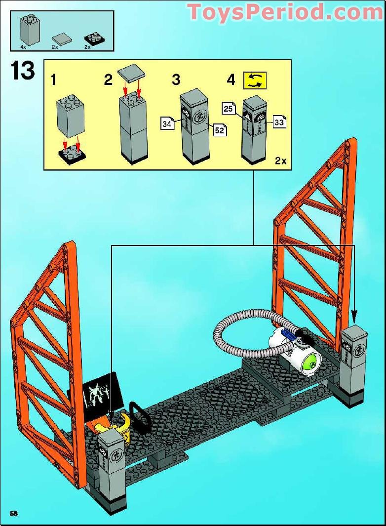 LEGO 7709 Sentai Fortress Instructions and Parts List