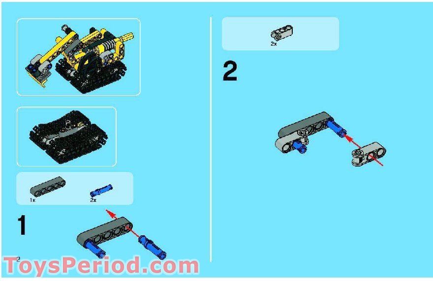 LEGO 8259 Mini Bulldozer Instructions and Parts List