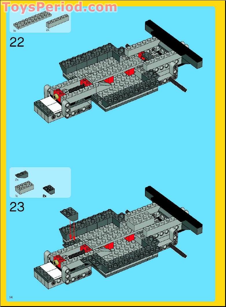 LEGO 4896 Roaring Roadster Instructions and Parts List