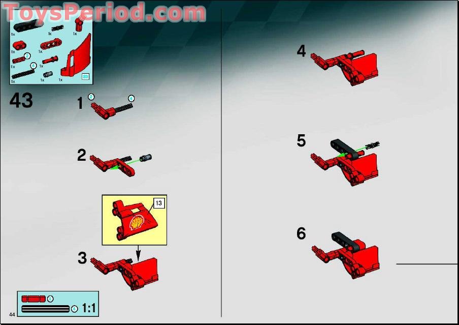 LEGO 8674 Ferrari F1 Racer 1:8 Instructions and Parts List