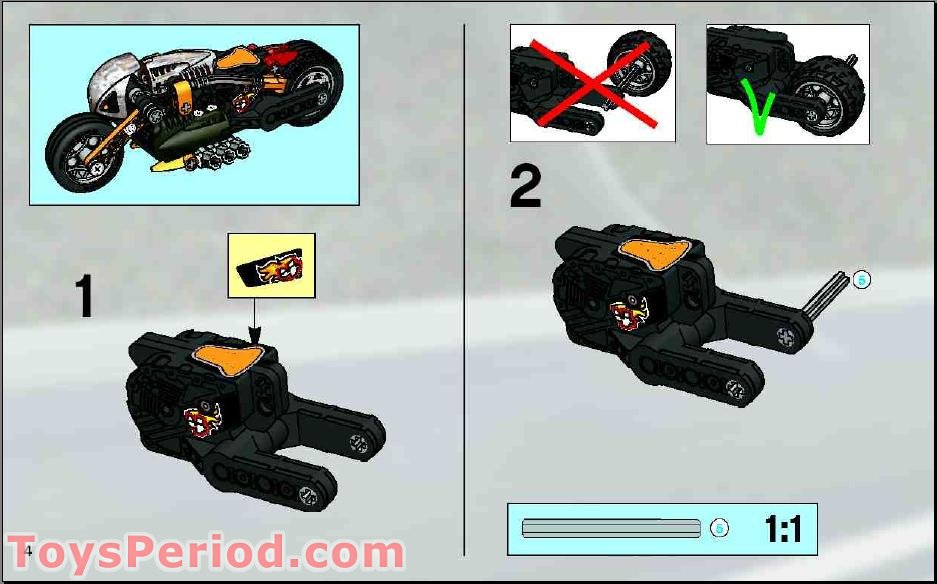 LEGO 8355 H.O.T. Blaster Bike Instructions and Parts List