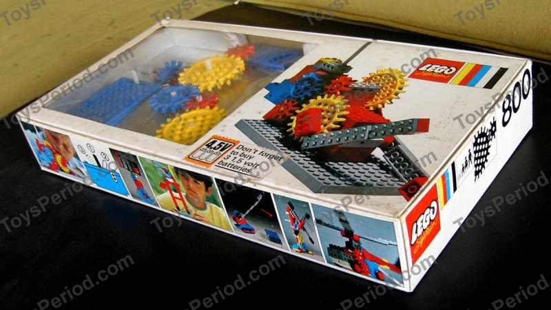 LEGO 800-1 Gear Set with Motor Instructions and Parts List